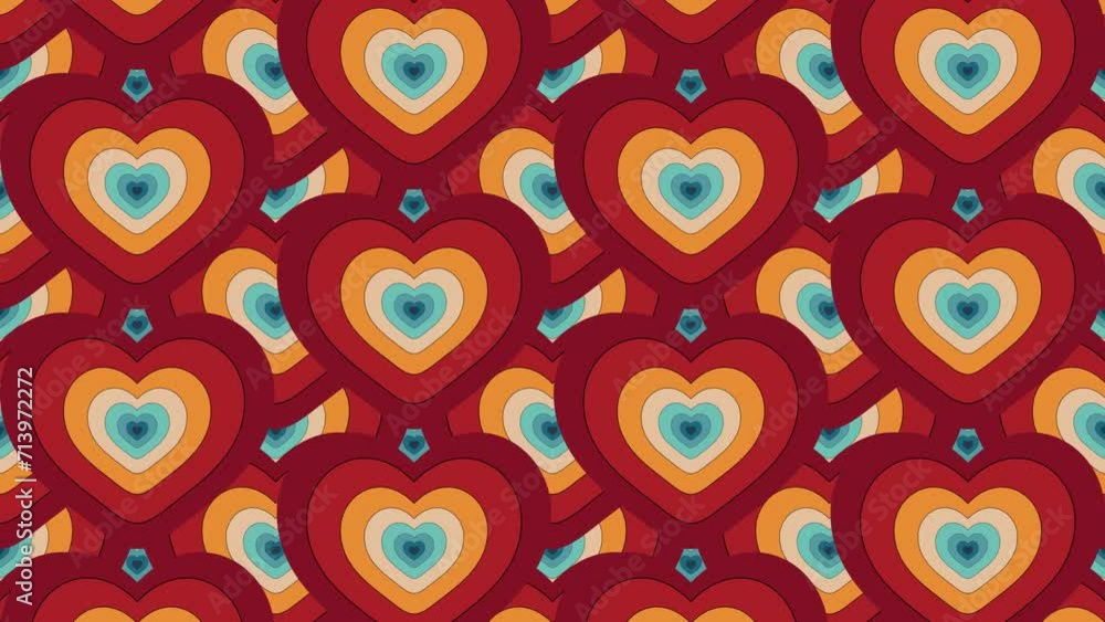 Vintage Striped animation of looped psychedelic concentric colored ...