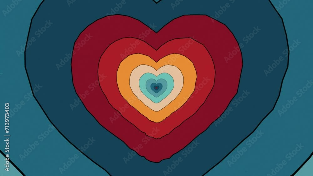 Vintage Striped animation of looped psychedelic concentric colored ...