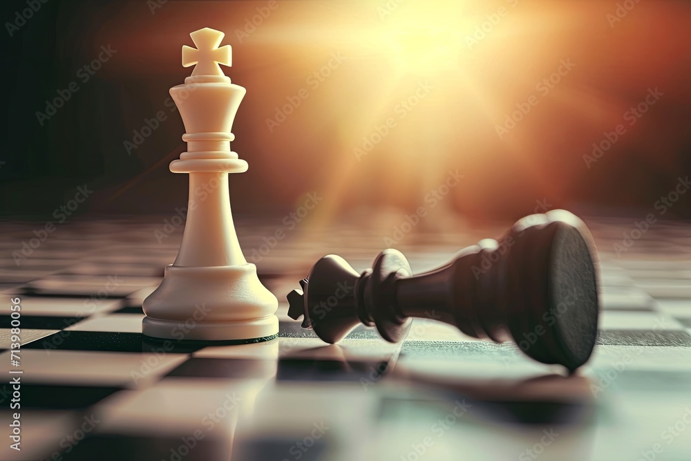 a close-up photography of a chess white queen piece destroying the ...