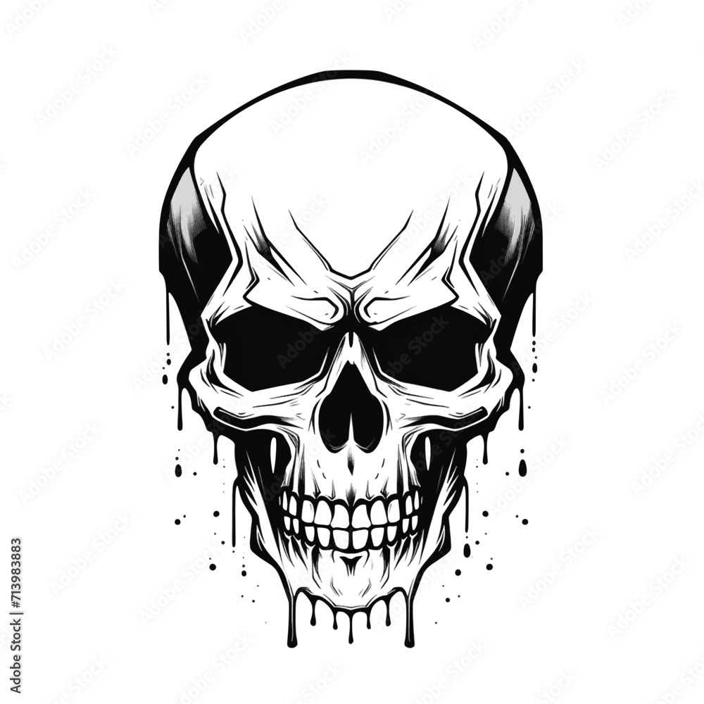 Neon skeleton realistic skeleton head hand drawn sun collection hand ...