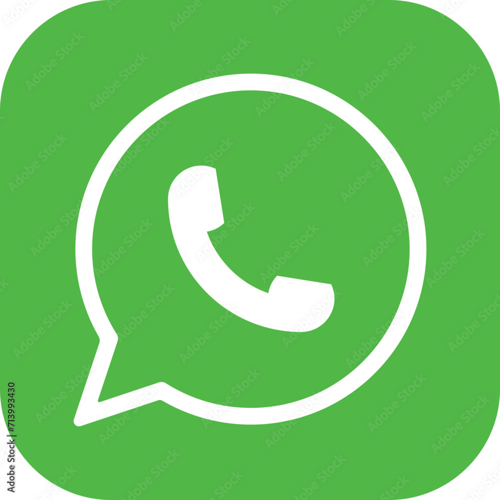 WhatsApp logo messenger icon. Realistic social media logotype. whats ...