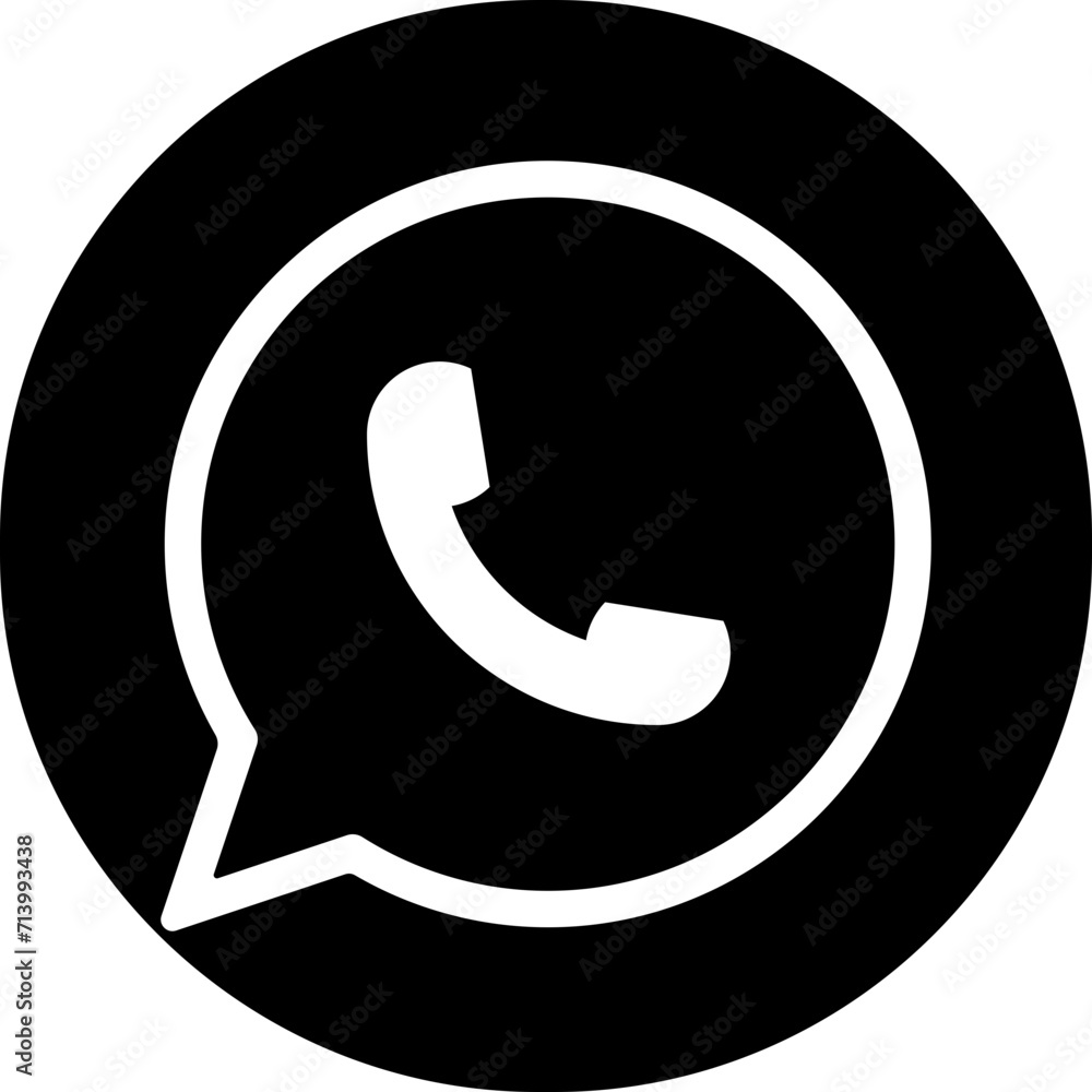 WhatsApp logo messenger icon. Realistic social media logotype. whats ...