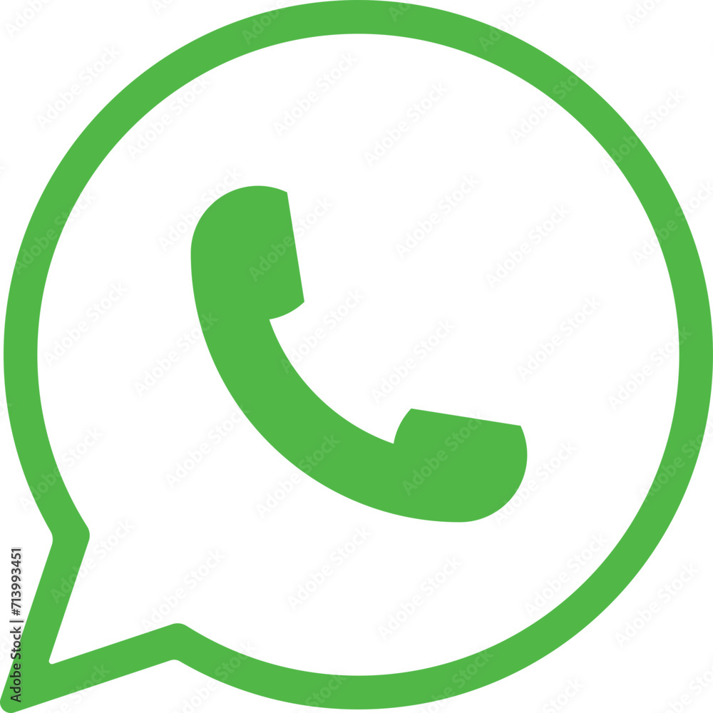 WhatsApp logo messenger icon. Realistic social media logotype. whats ...