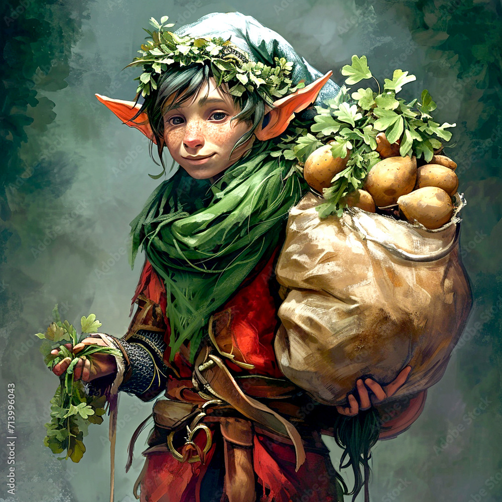 illustration of a person with money, Gnome in St Patrick's Day Elements ...