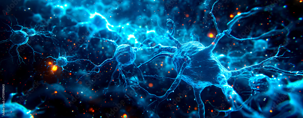 Nervous system. Connections between neurons. Neuroscience. Stock ...