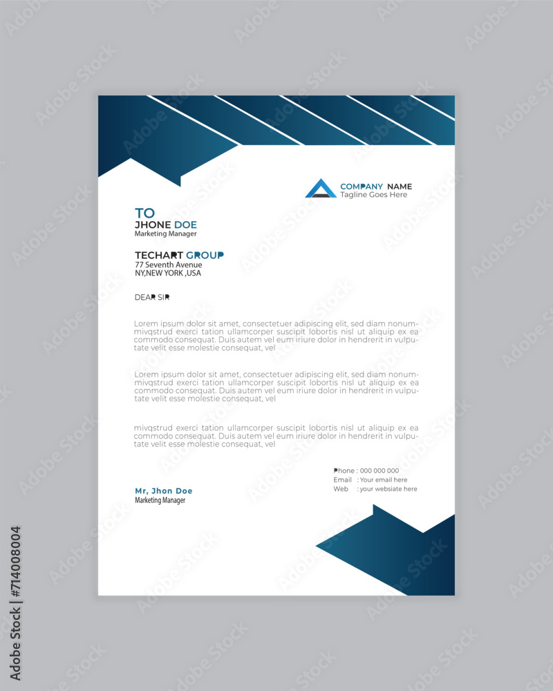 Free PSD modern business and corporate letterhead template Stock Vector ...