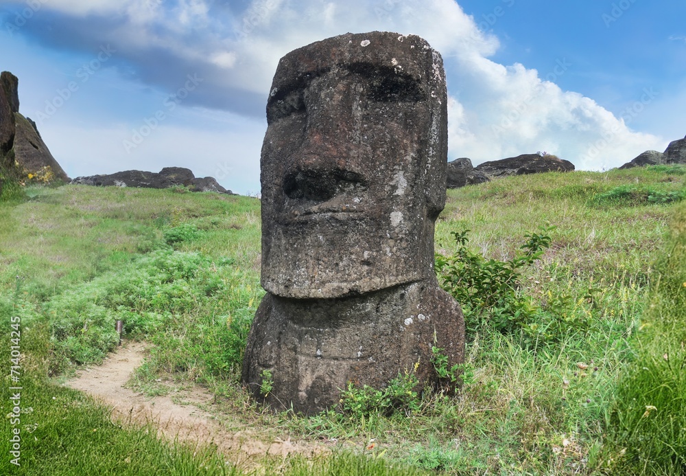 The Rano Raraku Moai are a series of monolithic volcanic stone ...