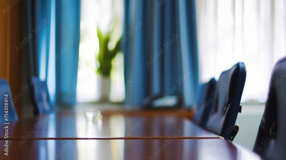 Empty business meeting table. Luxury office design. Conference table ...