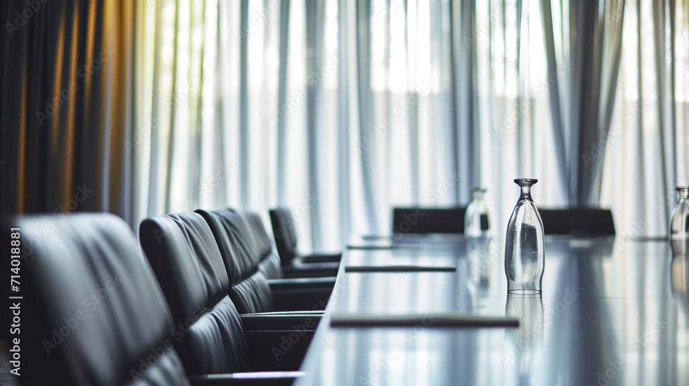 Empty business meeting table. Luxury office design. Conference table ...