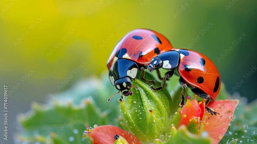 Beautiful ladybugs that live in flowers like to eat aphids and plant ...