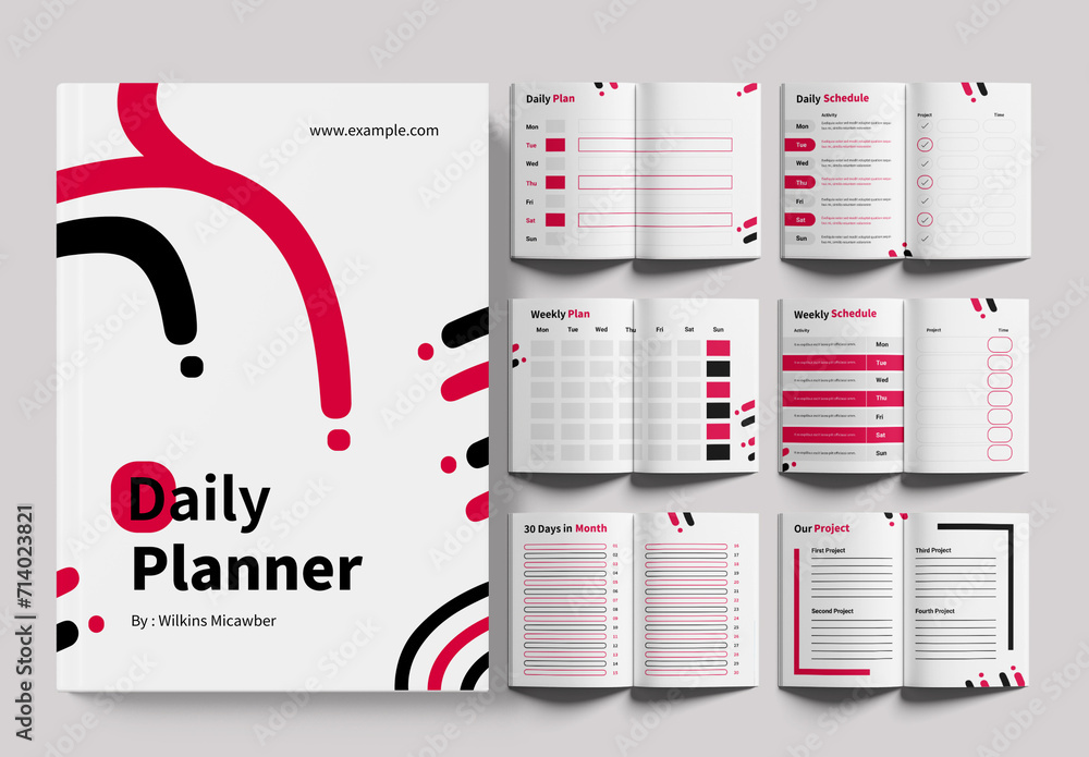 Daily Planner Template Layout Stock Template | Adobe Stock