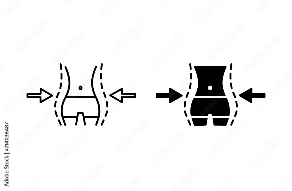 Fat and Slim Figure Icon Set. Vector Illustration Stock Vector | Adobe ...