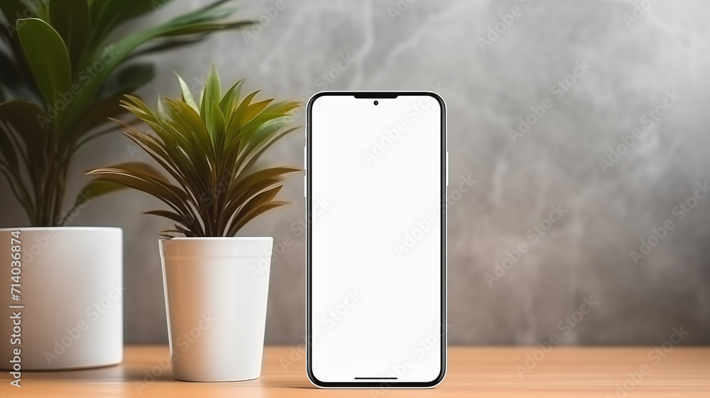 Smartphone similar to iPhone xs max with blank white screen, Mockup ...