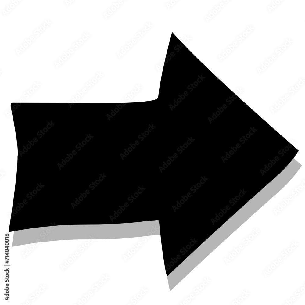 hand drawing arrow sign silhouette Stock Vector | Adobe Stock