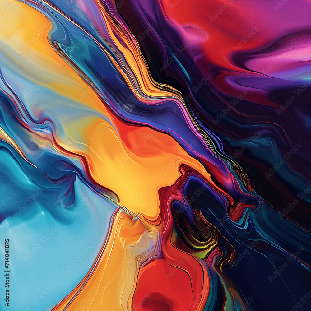 abstract art, bold vibrant colors, fluid shapes, modern and expressive ...