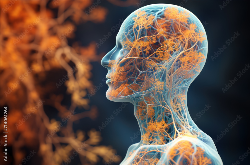 Structure of the human nervous system Show off beautiful colorful ...