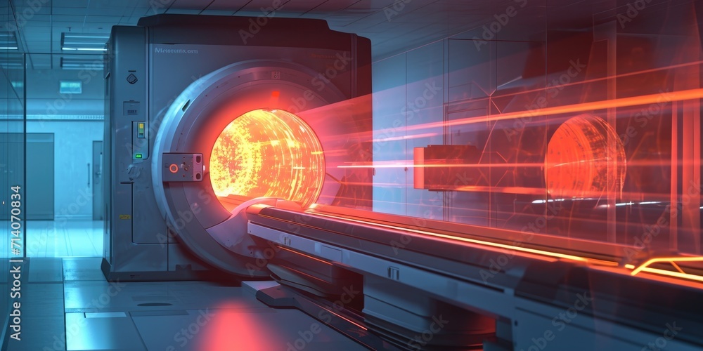 gamma cameras capturing images in nuclear medicine studies Stock ...