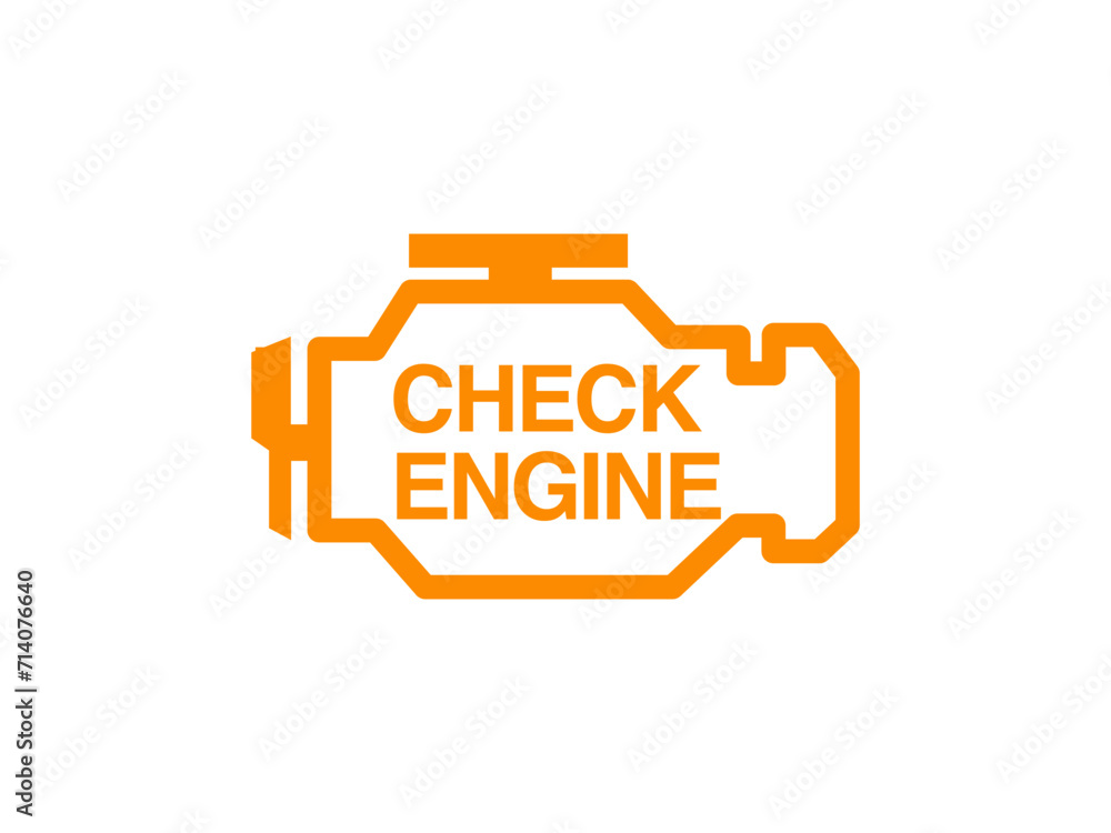 check engine light Sticker sign check engine warning sign isolated in ...