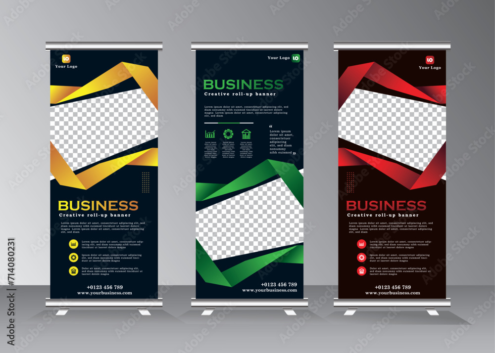 Roll-up Banner set, Vertical Banner Design. Business Roll Up. Banner ...