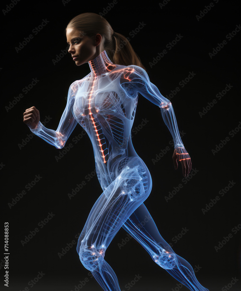 Structure of the human nervous system Shows the style of electric ...