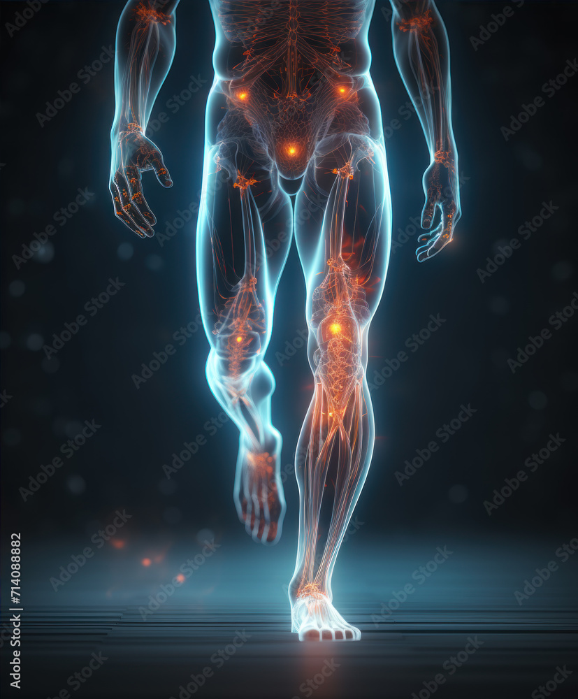 Structure of the human nervous system Shows the style of electric ...