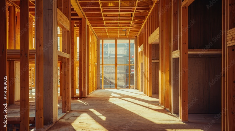 Hyper-realistic image of a construction site with sharp-focus. Light ...