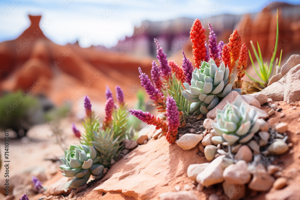 multicolor untamed beauty of a desert wilderness, showcasing the rugged ...