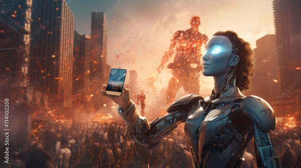 Imagine an AI bot doing a thumbs up in the camera while taking a selfie ...
