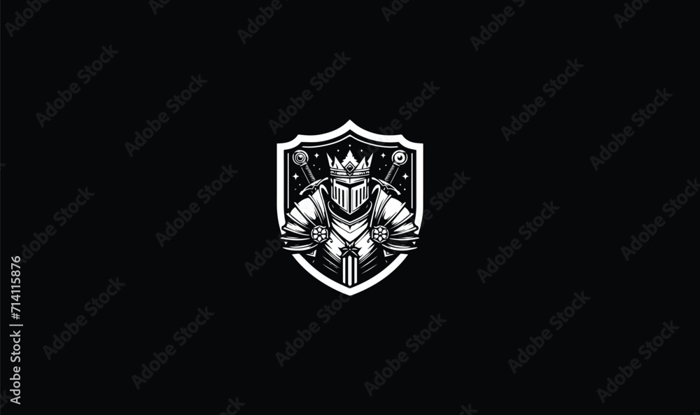shield with swords, army, gaming, logo, icon, design, badge, patch ...