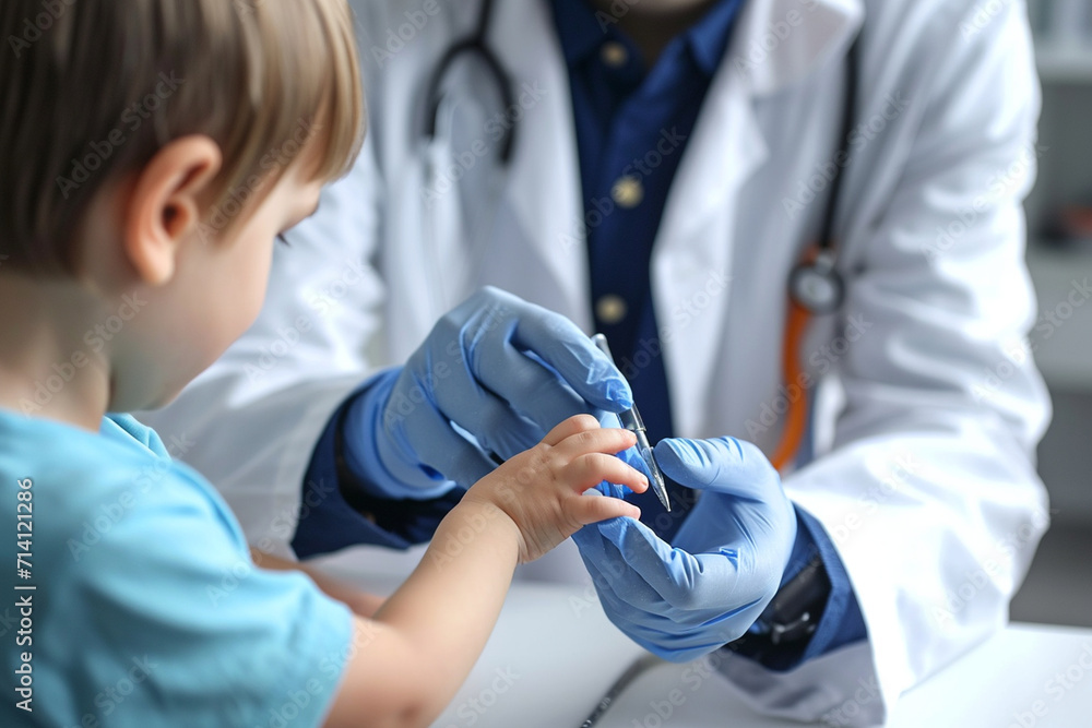 pediatrician demonstrating a simple medical procedure using child ...
