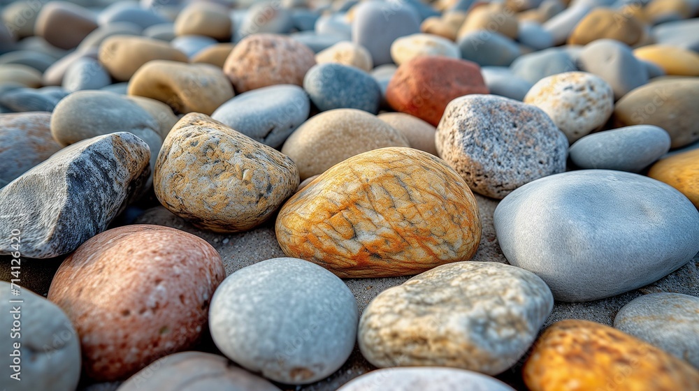High-Resolution Natural Stone Texture: Smooth Pebble Beach with Subtle ...