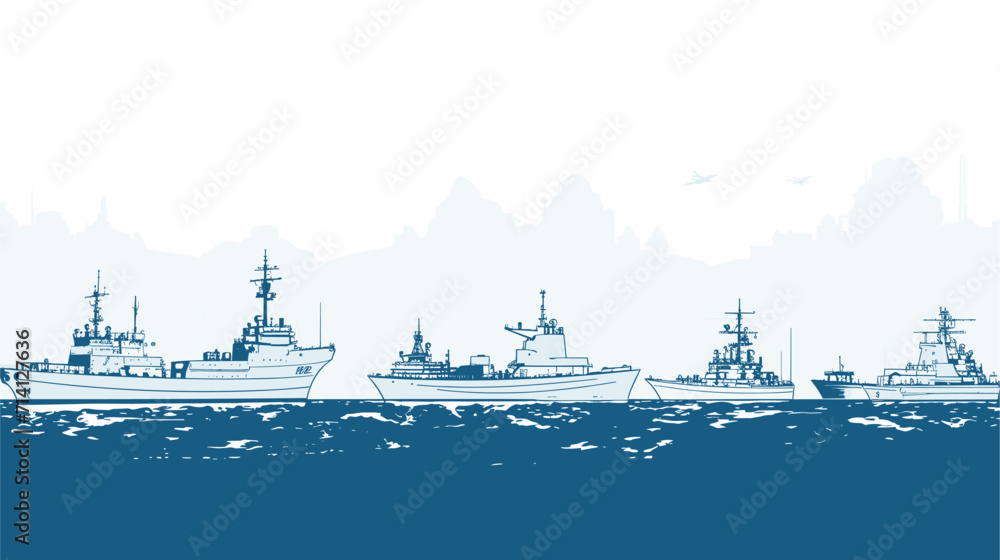Vecteur Stock Convey the versatility of naval ships in a vector art ...
