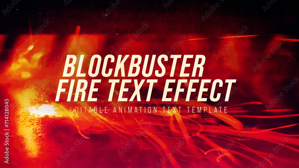 Blockbuster Action Fire Text Effect Stock Template | Adobe Stock