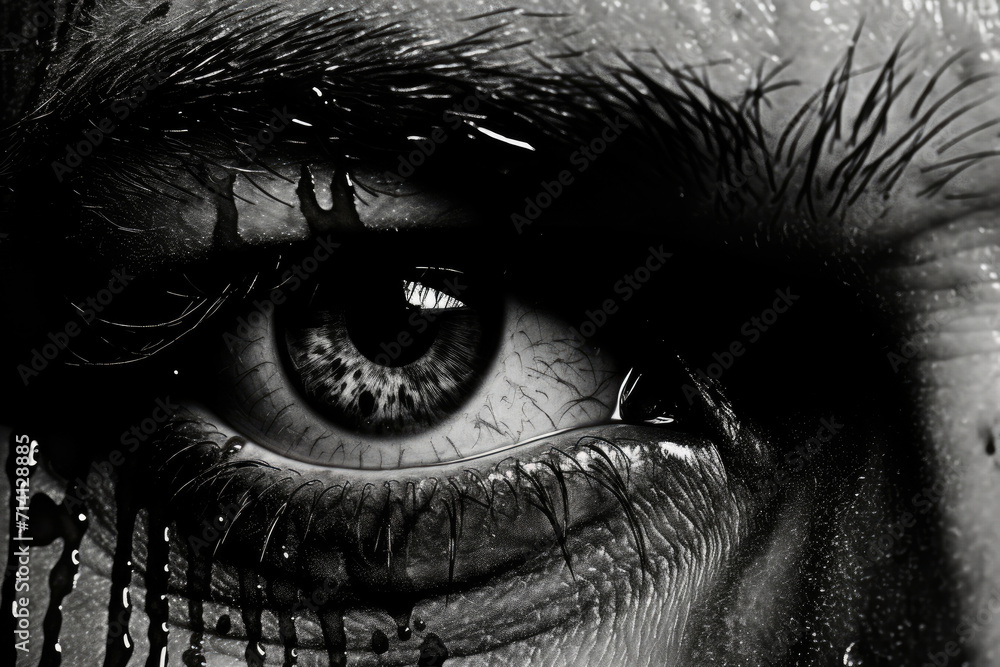 Crying sad person and tears abstract image Stock Illustration | Adobe Stock