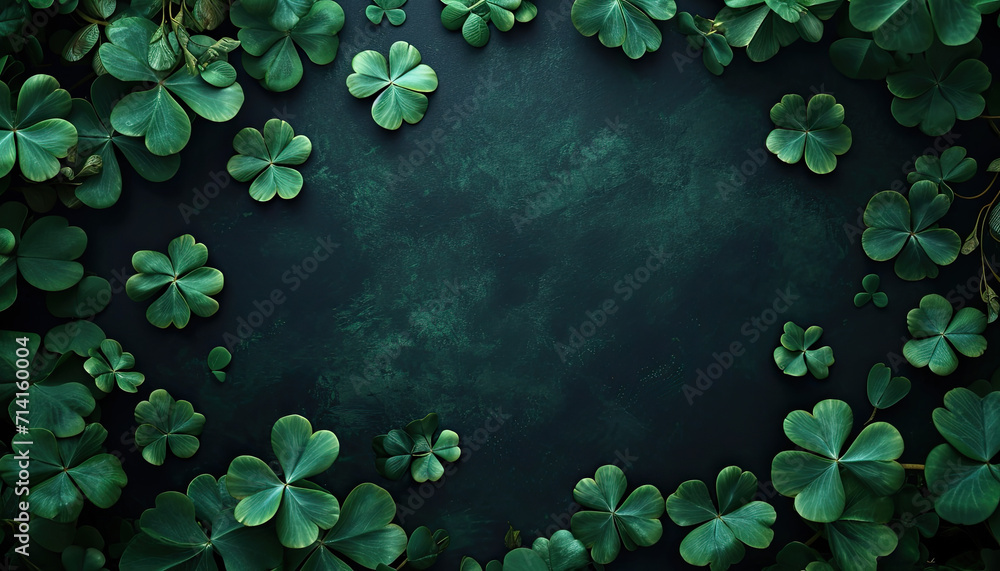 Solid dark green background with lots of free space with a bit of a ...