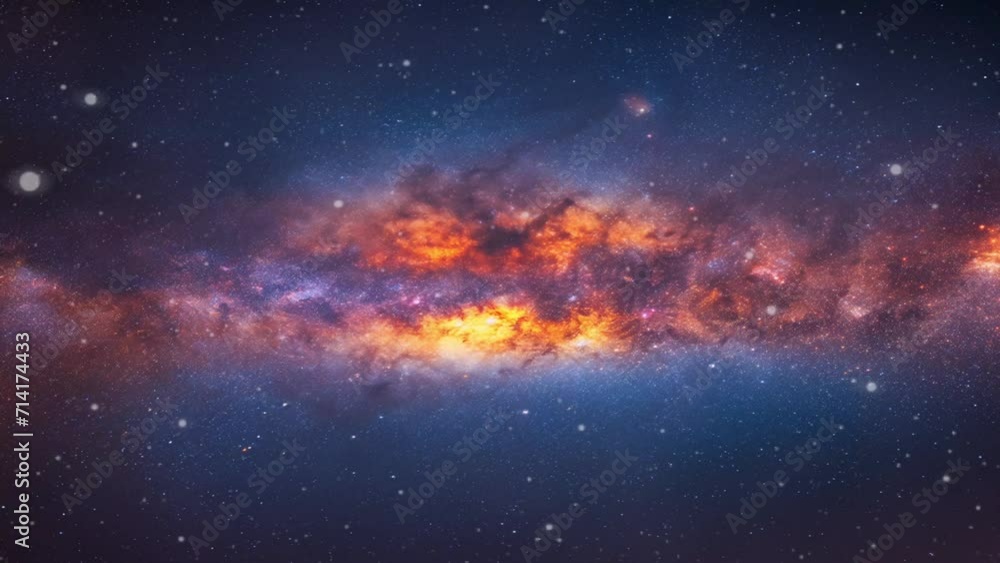 Loop Animation of space nebula towards light loop Animation. Glowing ...