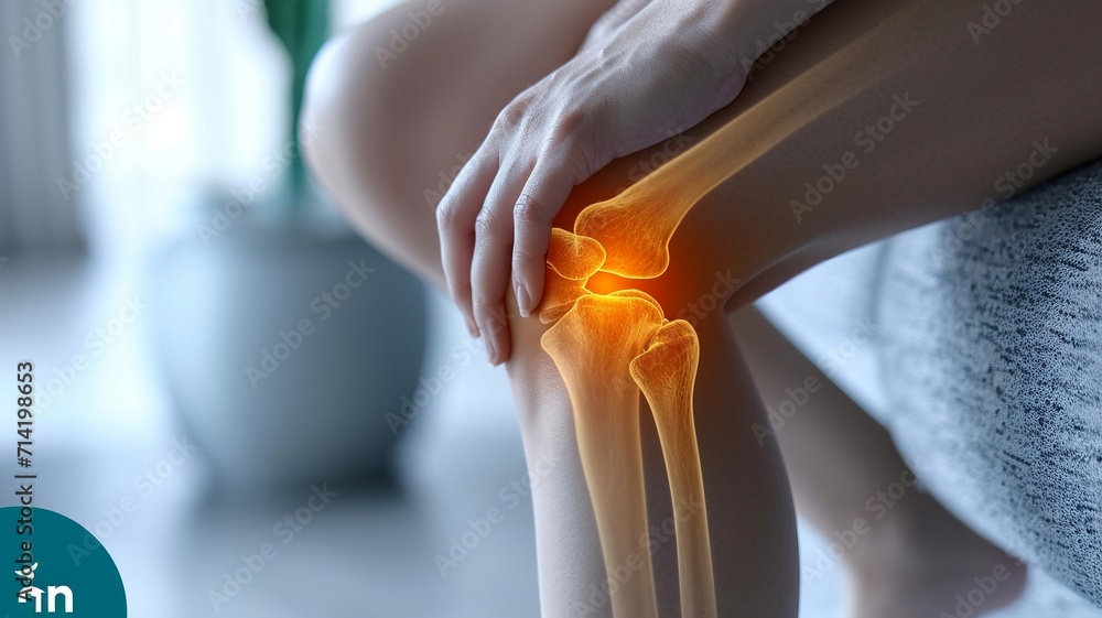 Swelling of knee joint generative ai Stock Illustration | Adobe Stock