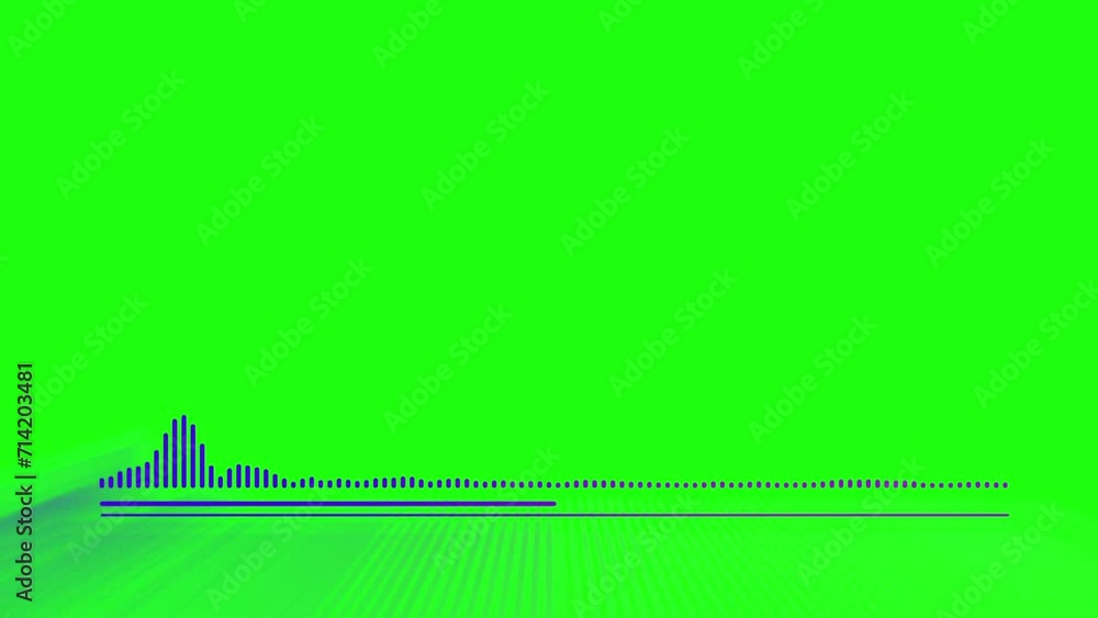 Audio spectrum isolated on green screen. Audio waveform with frequency ...