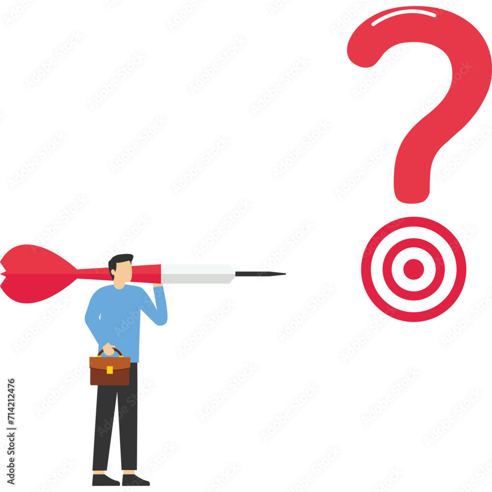 Businessman with objective questions, Q and A challenge, problem ...