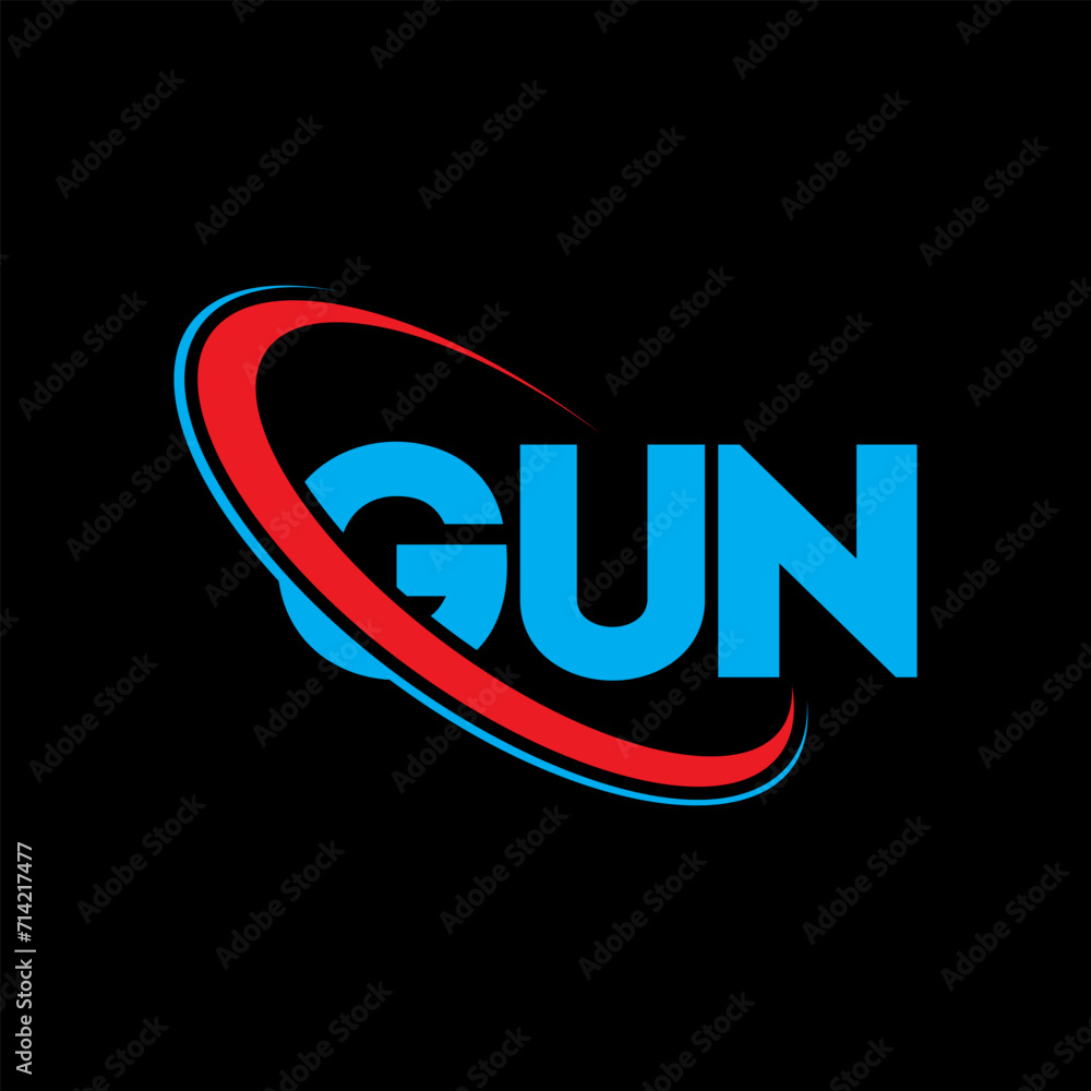GUN logo. GUN letter. GUN letter logo design. Initials GUN logo linked ...