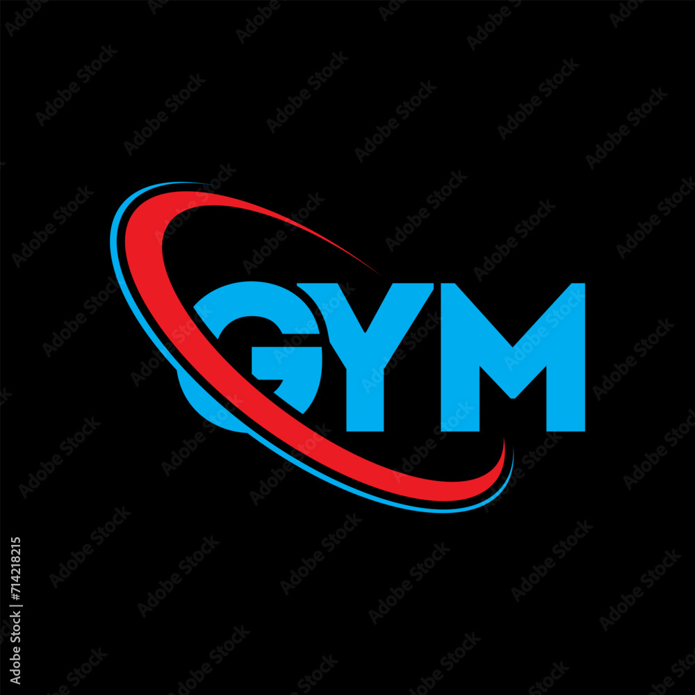 GYM logo. GYM letter. GYM letter logo design. Initials GYM logo linked ...