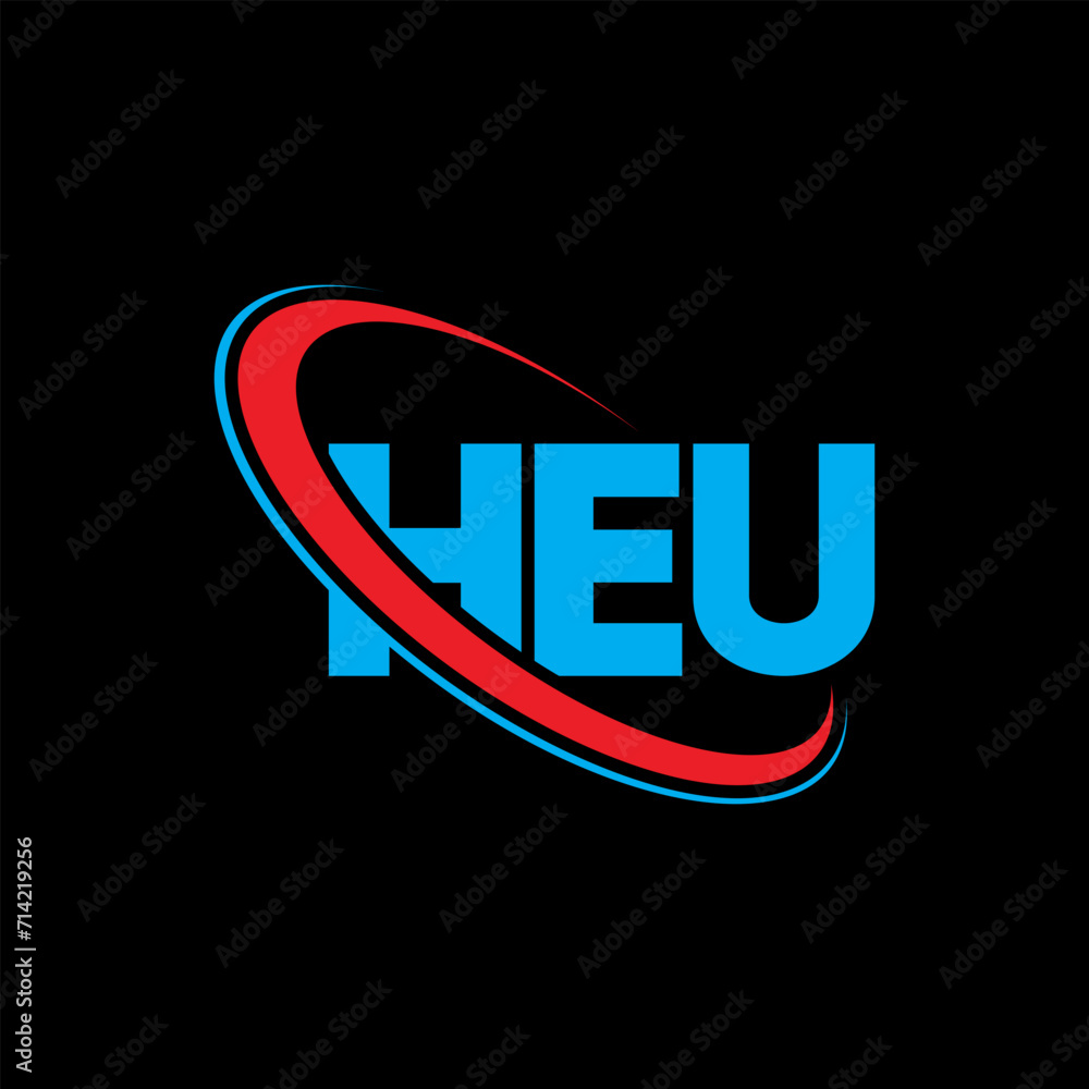 HEU logo. HEU letter. HEU letter logo design. Initials HEU logo linked ...