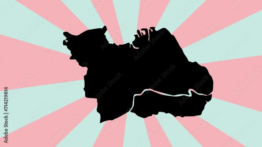 Animated map of the city of Surabaya in Indonesia with a rotating ...