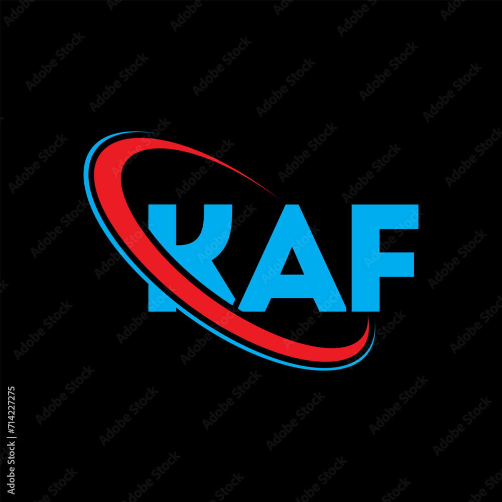 KAF logo. KAF letter. KAF letter logo design. Intitials KAF logo linked ...