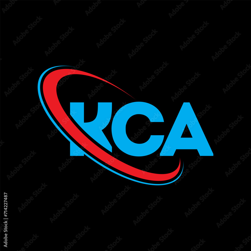 KCA logo. KCA letter. KCA letter logo design. Intitials KCA logo linked with circle and ...