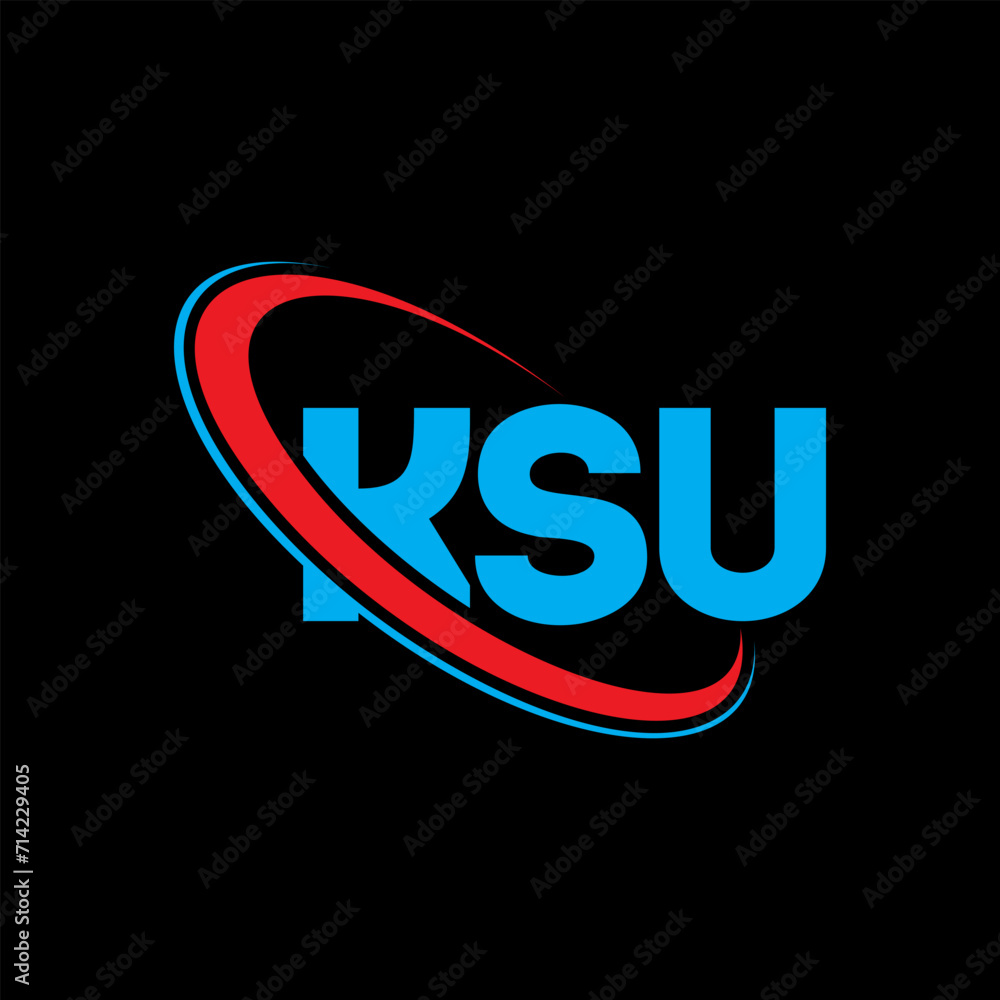KSU logo. KSU letter. KSU letter logo design. Initials KSU logo linked ...
