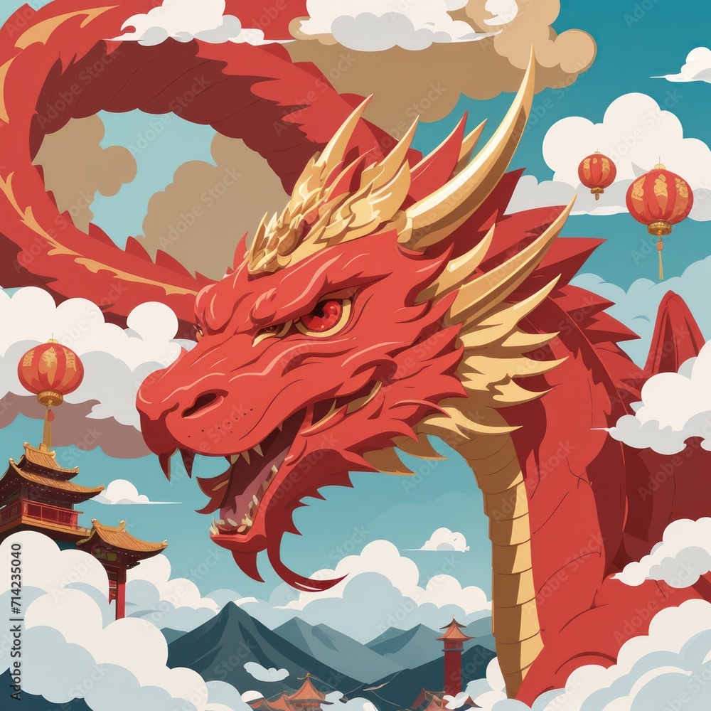 chinese new year, chinese style dragon statue, iconic dragon, wallpaper ...
