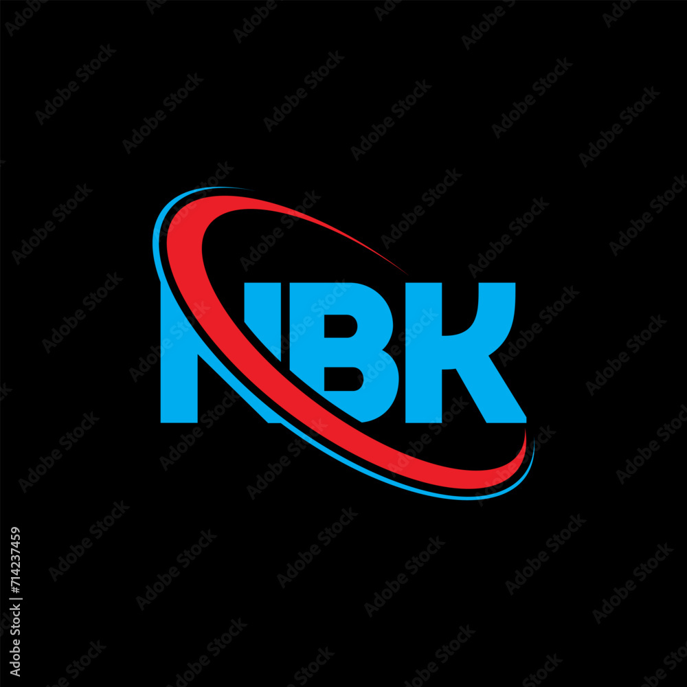 NBK logo. NBK letter. NBK letter logo design. Intitials NBK logo linked ...