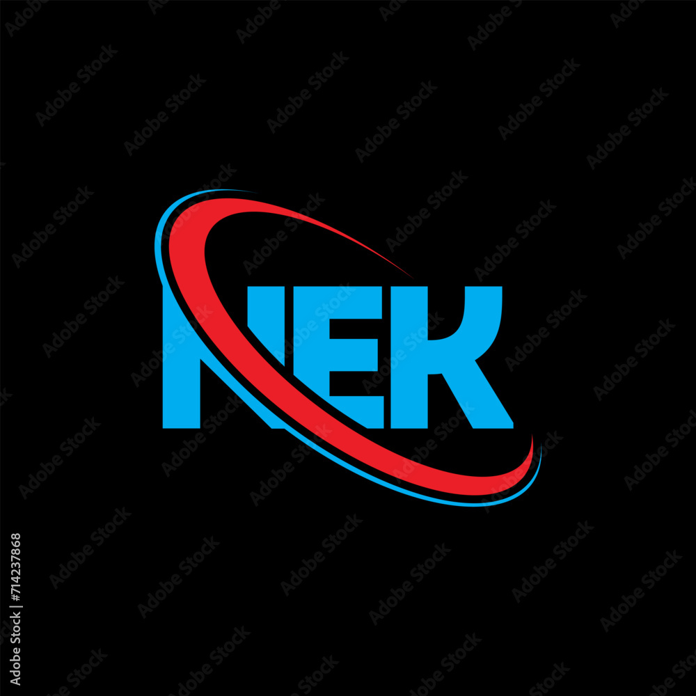 NEK logo. NEK letter. NEK letter logo design. Initials NEK logo linked ...