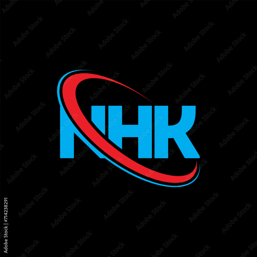 NHK logo. NHK letter. NHK letter logo design. Initials NHK logo linked with circle and uppercase ...